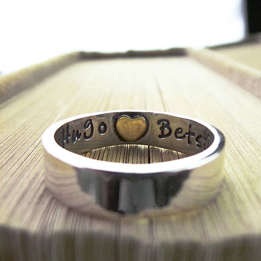 Heart imprint ring store